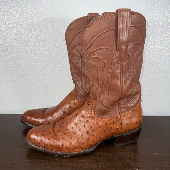 Tecovas | Shoes | Tecovas Wyatt Ostrich Cowboy Boots Mens 2 D Brown ...